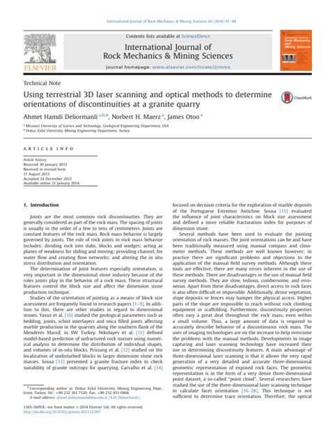 Using Terrestrial 3d Laser Scanning And Optical2014international