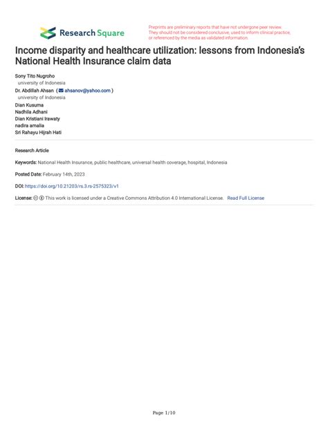 Pdf Income Disparity And Healthcare Utilization Lessons From