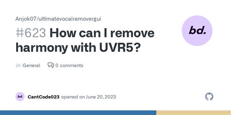 How Can I Remove Harmony With UVR Anjok Ultimatevocalremovergui Discussion GitHub