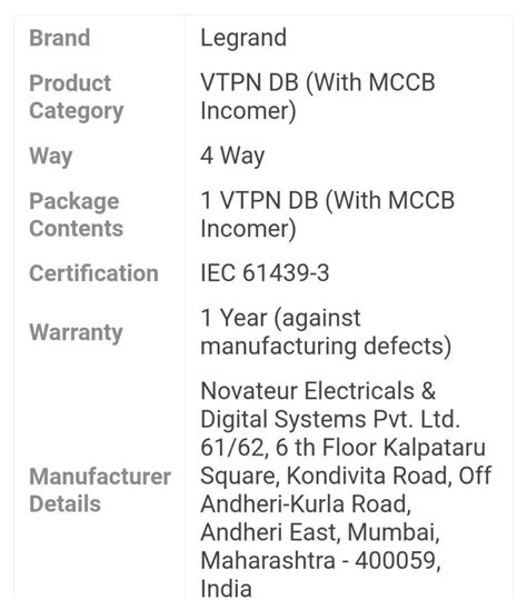Legrand Metal DB 4way TPN DD Elecart Buy Electricals Electronics