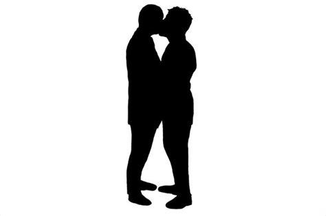 Gay Couple Kissing Silhouette Graphic By Indigocreations · Creative Fabrica