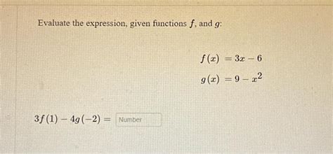 Solved Evaluate The Expression Given Functions F And G 3f
