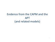 Testing The Validity Of CAPM Evidence From The CAPM And The APT Course Hero