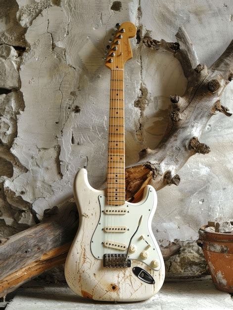 Aesthetic Background Wallpaper With Modern Vintage Acoustic Guitar Music Instrument Generate Ai