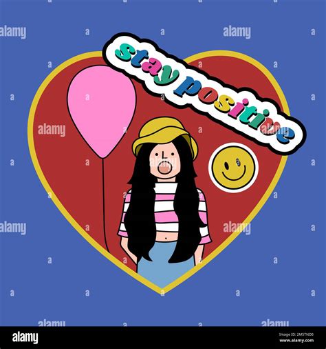 Stay Positive Youth Day Sticker Design Resource Vector Stock Vector