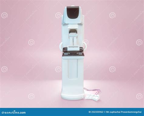 Mammography Device For Screening Breast Cancer 3D Woman Model Royalty
