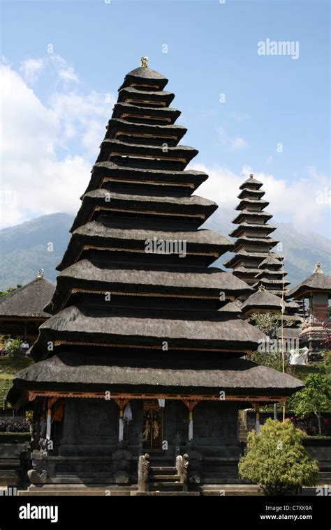 Mutter Der Besakih Tempel An Den Hängen Des Mount Agung Bali