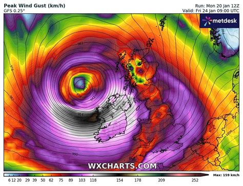 Uk Storm Maps Show Exact Time Snow And Up To 90mph Gales Will Hit Uk Weather News Express