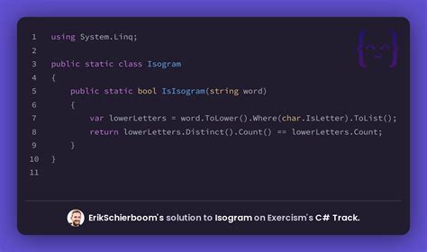 Erikschierbooms Solution For Isogram In C On Exercism