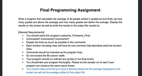 Solved Write A Program That Calculates The Average Of All