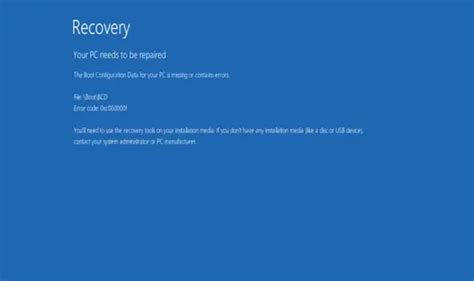 I Am Getting Acpisys Error 0xc000000f And Unable To Boot My Computer