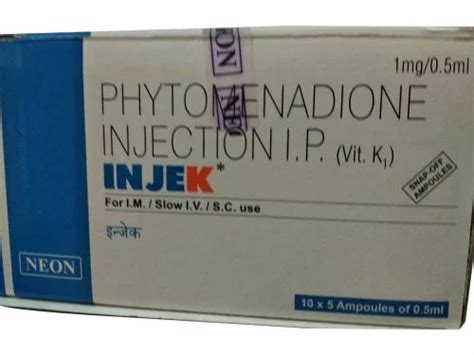 Injek 1mg 0 2ml Phytomenadione Injection At ₹ 150 Piece Vitamin K1 Injection In Surat Id