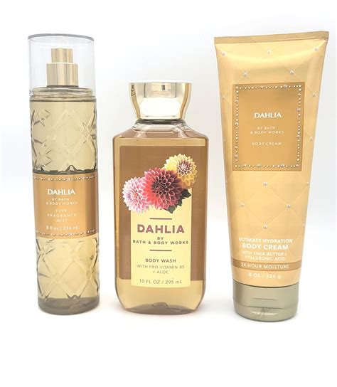 Bath And Body Works Bath And Body Set Dahlia 3 Pcs Bundle 8 Oz 10 Oz
