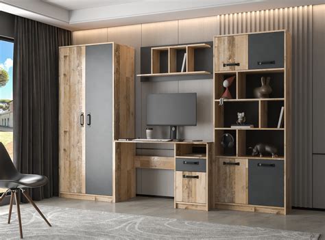 Меблева стінка Karla 2 дитяча стінка з 4 елементів шафа стіл письмовий поличка та пенал