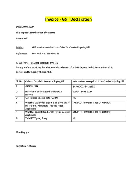 Gst Declaration Pdf
