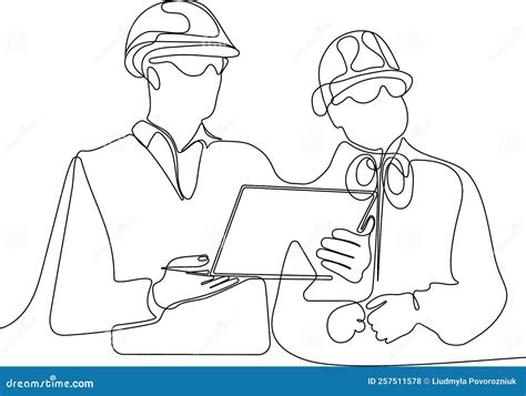 Construction Manager And Engineer Working Stock Vector Illustration Of Male Architect 257511578