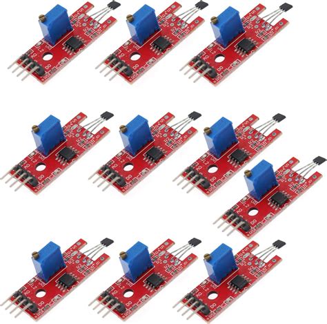 AIHJCNELE 10pcs KY 024 Hall Magnetic Standard Linear Module Linear