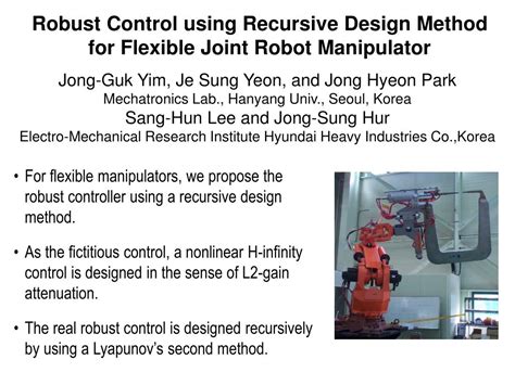 ppt robust control using recursive design method for flexible joint