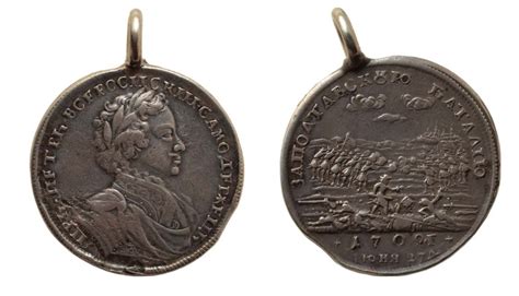 Наградная солдатская медаль в память Полтавскго сражения 1709