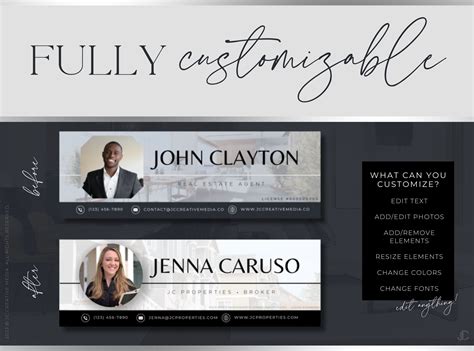 Real Estate Email Signature Canva Template Realtor Marketing
