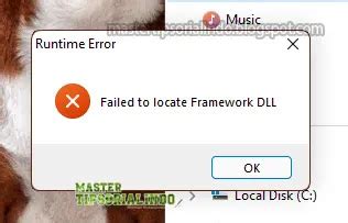 Memperbaiki Runtime Error Failed To Locate Framework DLL Di Windows 10