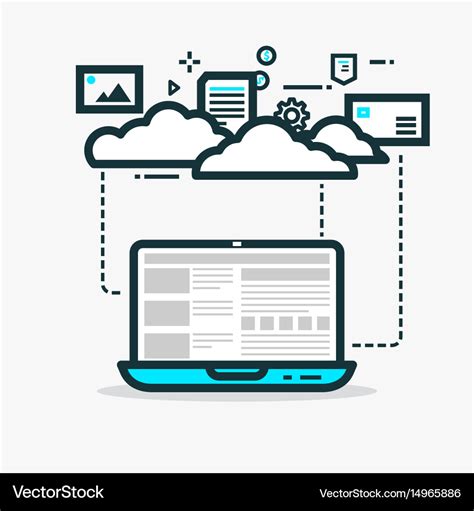 Cloud Computing Line Royalty Free Vector Image