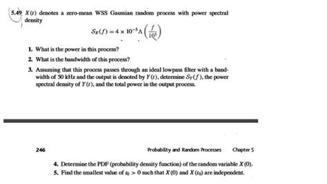Solved 1 549 Xt Denotes A Zero Mean Wss Gaussian Random