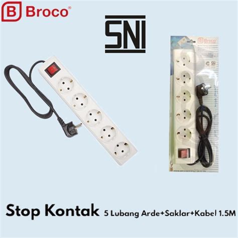 Jual Broco Stop Kontak 5 Lubang Sockets Colokan Listrik Cabang Saklar