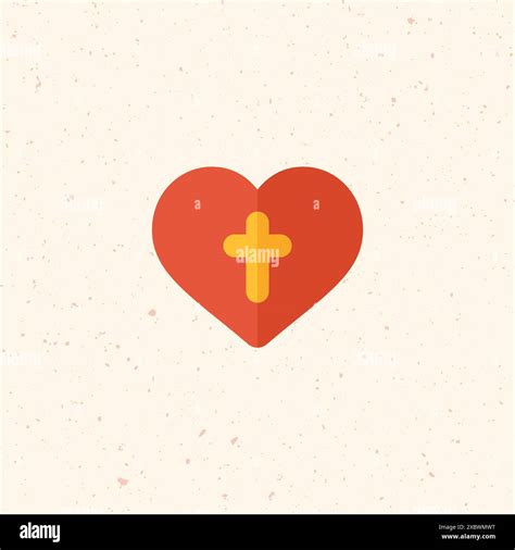 Heart With Christian Cross Church Logo Template Christianity Religion