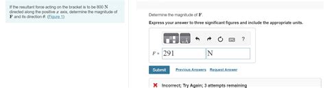 Solved If The Resultant Force Acting On The Bracket Is To Be