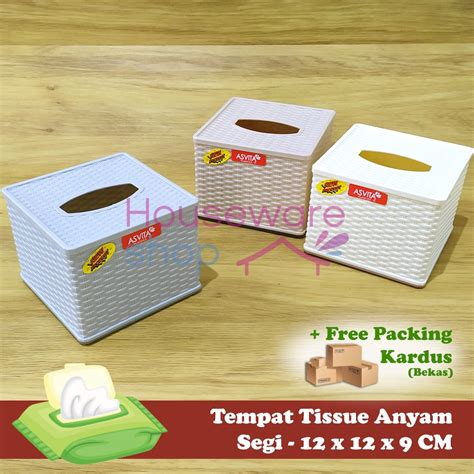 Jual Tempat Tissue Kotak Motif Rotan Kotak Tisu Segi Plastik Kecil