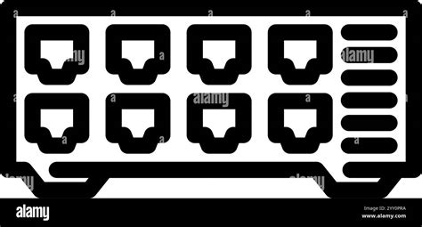 Network Switch Data Center Line Icon Vector Illustration Stock Vector