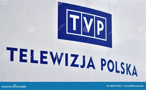 Warsaw Poland 29 December 2023 Signage On The Building Facade Tvp