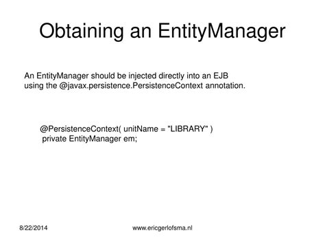 PPT Architecture Entity Beans Java Persistence API PowerPoint Presentation ID