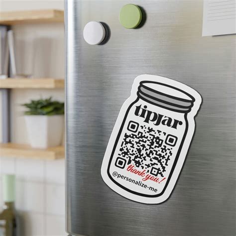 Tip Jar Scan Custom Qr Code Fridge Magnet Etsy