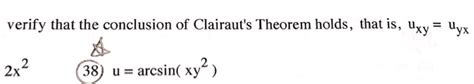 Solved Verify That The Conclusion Of Clairauts Theorem