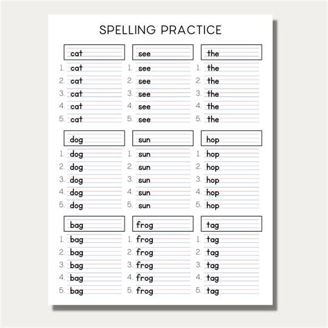 Spelling Word And Writing Handwriting Practice Sheet With Guidelines