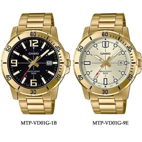 Casio แท้ 100 รุ่น Mtp Vd01g 1b Mtp Vd01g 9e นาฬิกาผู้ชาย สายสีทอง ส่งฟรี Th