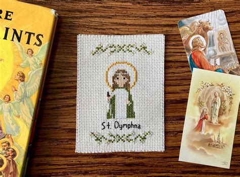 Catholic Cross Stitch Saint Catholic Homeschool St Dymphna Cross Stitch