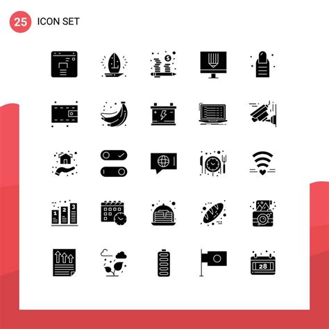 25 Universal Solid Glyphs Set For Web And Mobile Applications Beauty Development Budget Design