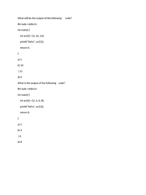 What Will Be The Output Of The Following Code Pdf