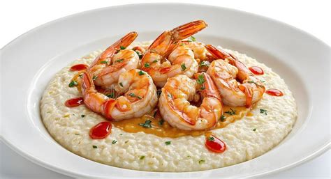 Gourmet Shrimp Over Creamy Risotto With Drizzled Sauce Fine Dining Presentation Ai Generated