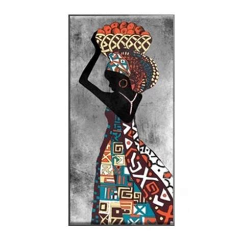Tableau Toile Peinture Sur Toile De Femme Noire Africaine Affiche D Art Ethnique Pour