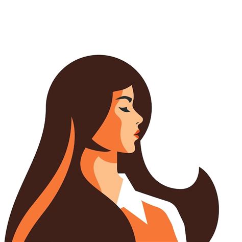 Premium Vector Strong Brunette Woman With Waving Long Hair Pop Art