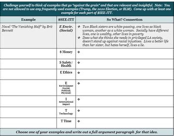 Argument Prompt Activity For Deeper Connections AP English Lang