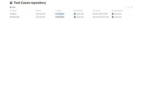 Test Case Repository Template Notion Marketplace