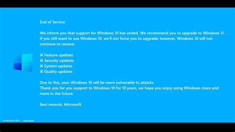 Concept Windows 10 End Of Service Screen Based On U Dangerous Sun
