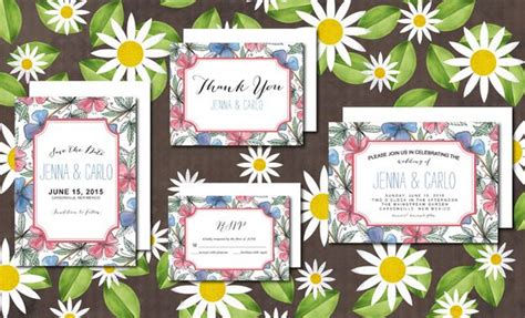 Beautiful Floral Wedding Invitation Suite