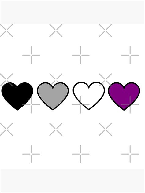Asexual Pride Flag Subtle Hearts Poster For Sale By Arsoy Redbubble