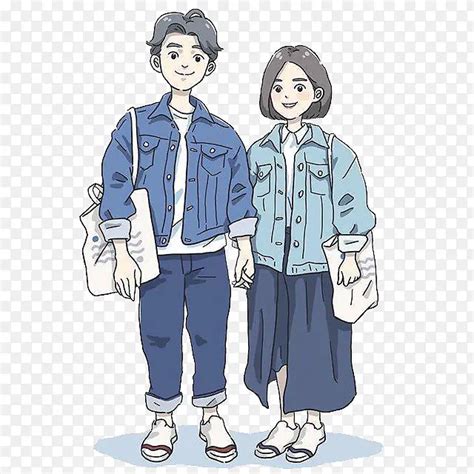 牛仔夹克男女服装搭配PNG图片素材下载 图片编号qbegjndy 免抠素材网